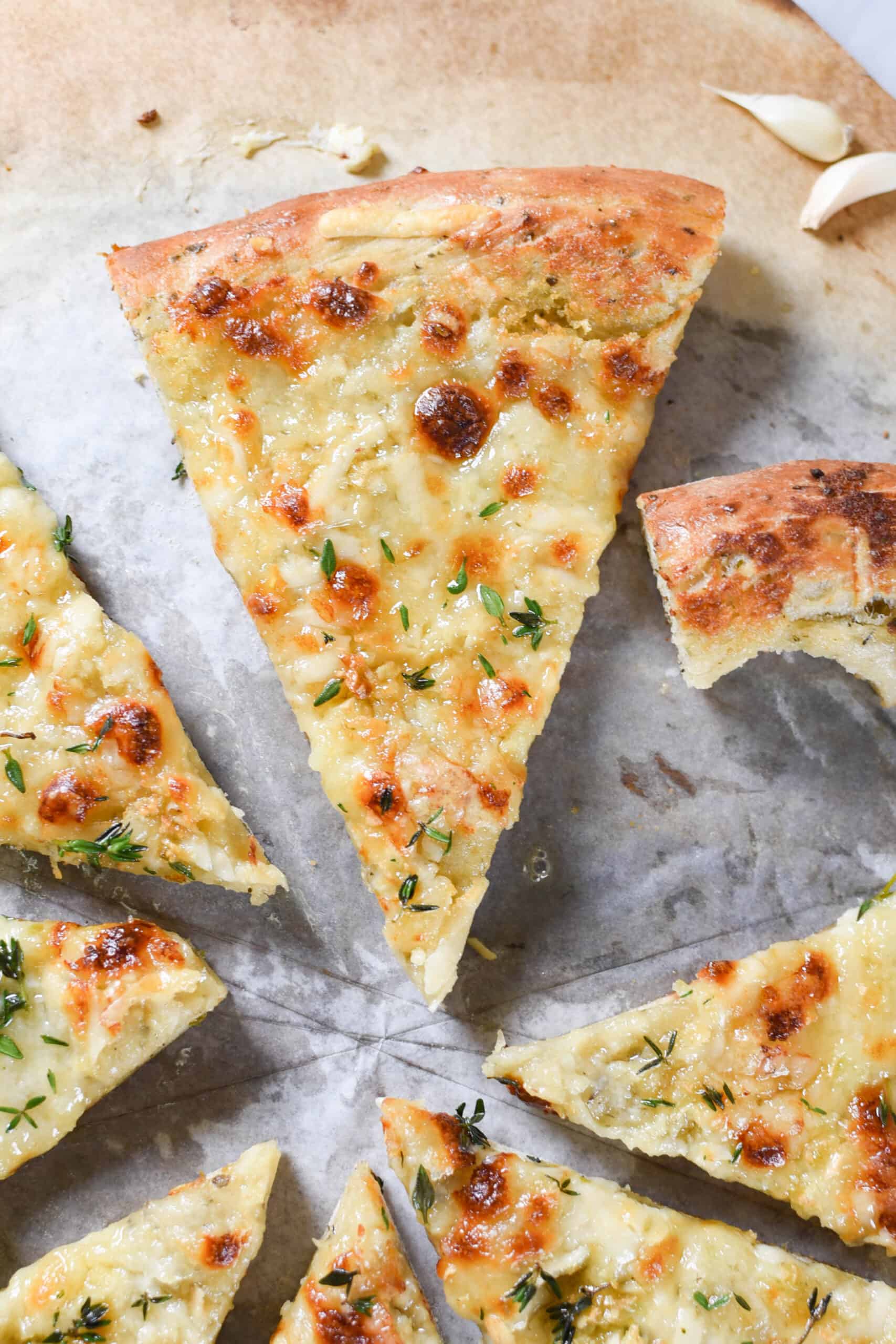 Homemade Garlic Pizza With Garlic Butter Sauce