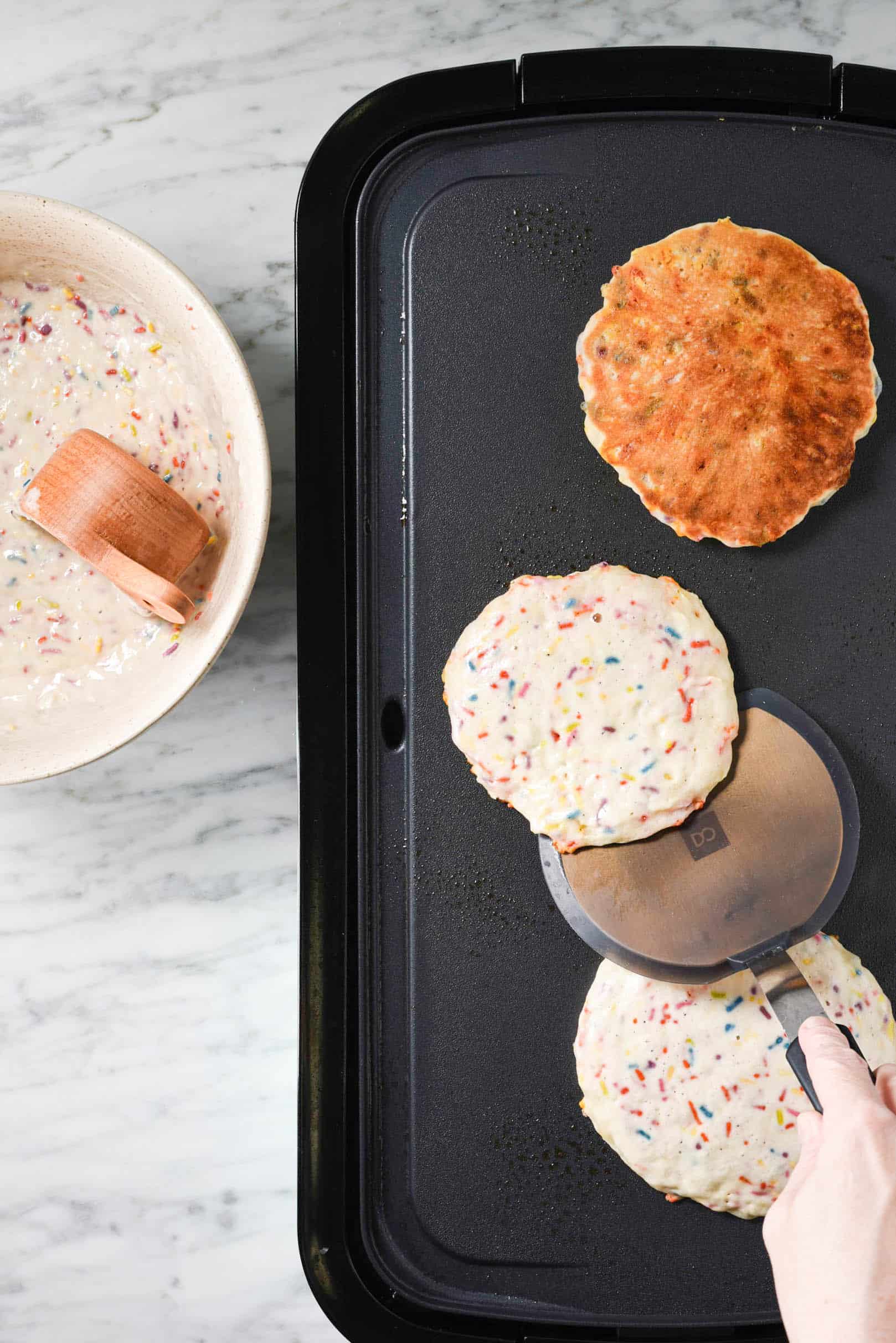 Vegan Birthday Cake Pancakes - Willamette Transplant